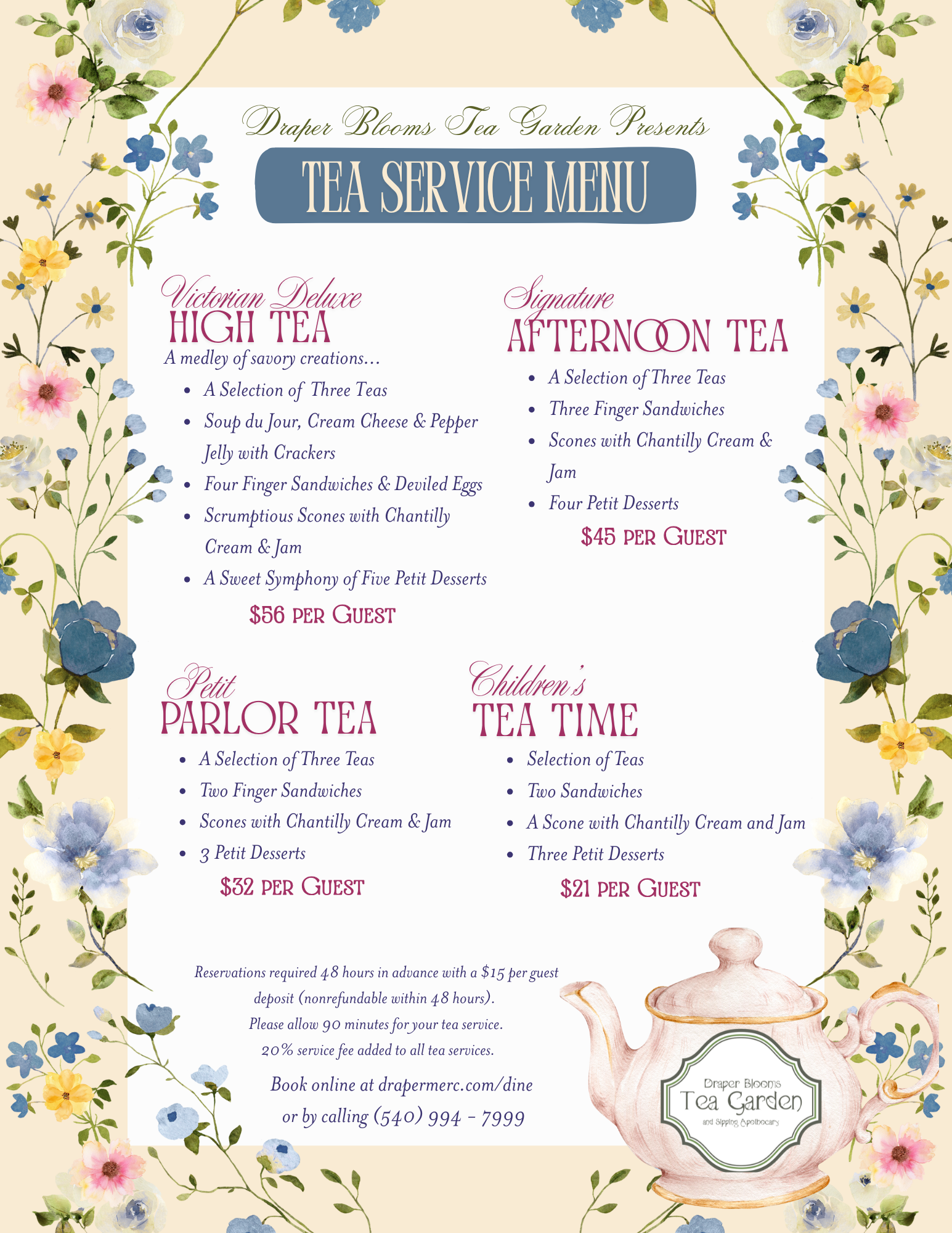 Draper Blooms Tea Garden - Thee Draper Village